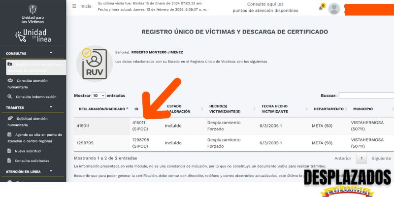 Cómo saber si soy desplazado y si estoy en el RUV